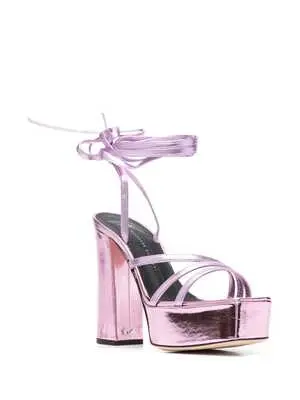 GIUSEPPE ZANOTTI Metallic Platform Heel Sandals