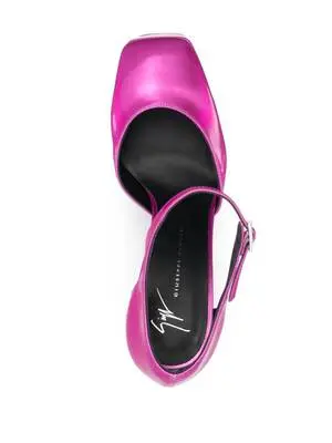 GIUSEPPE ZANOTTI Platform Leather Pumps - Fuchsia