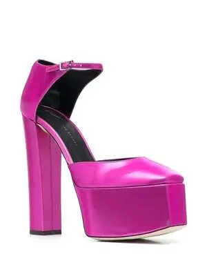 GIUSEPPE ZANOTTI Platform Leather Pumps - Fuchsia