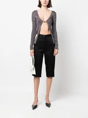 Gcds Logo Lurex Cardigan - Grey