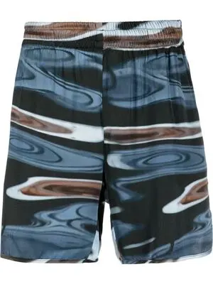 BLUE SKY INN Printed Track Shorts - Clear Blue