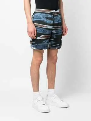 BLUE SKY INN Printed Track Shorts - Clear Blue
