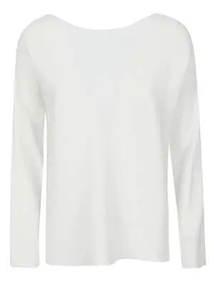 Liviana Conti Ribbed Viscose Sweater - White