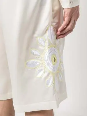 BLUEMARBLE Embroidered Satin Shorts - White