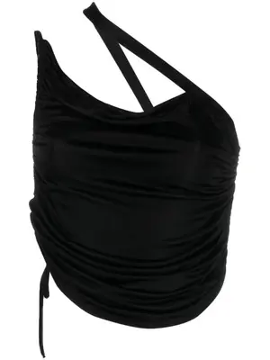 ANDREĀDAMO Cropped Jersey Top - Black