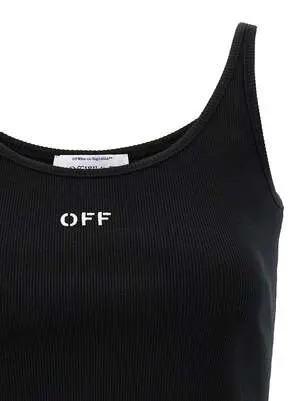 Off White Off-white 'off Stamp' Top - Black