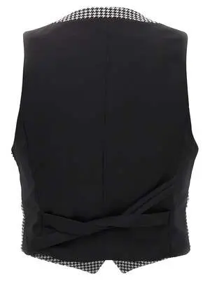 Alexandre Vauthier Houndstooth Waistcoat - White/black