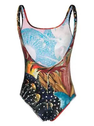 Alexander McQueen Graphic-print Jersey Swimsuit