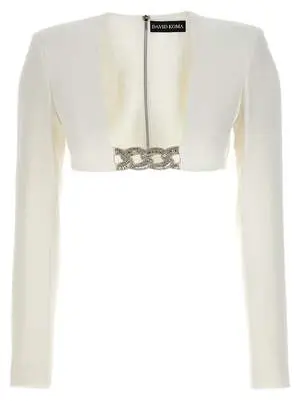 David Koma 3d Crystal Chain Top - White