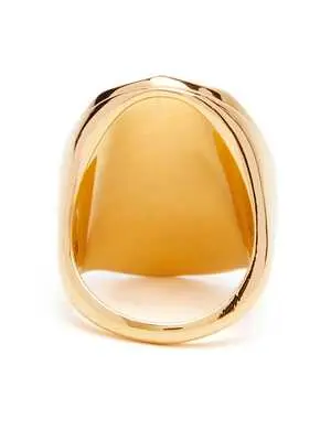 Alexander McQueen Faceted Stone Logo Ring