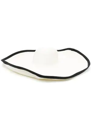 Max Mara Contrast-trim Straw Hat - White