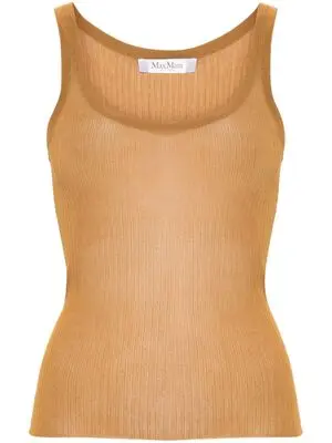 Max Mara Silk Tank Top - Leather Brown