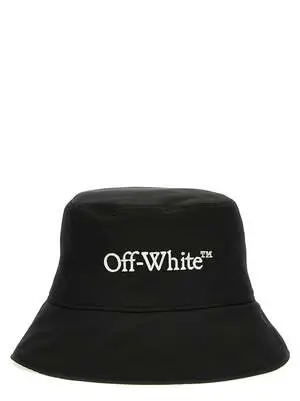 Off White Bookish' Bucket Hat - White/black