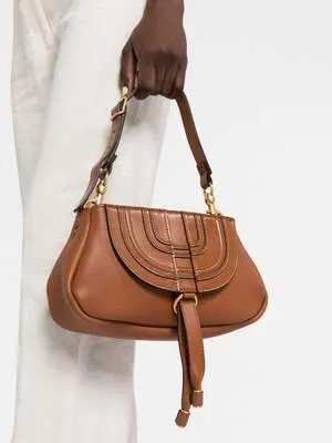 Chloé Marcie Leather Shoulder Bag - Leather Brown