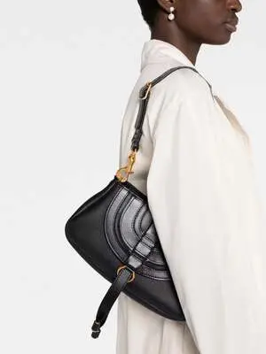 Chloé Marcie Leather Shoulder Bag - Black