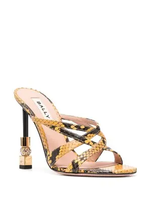 Bally Carolyn Snakeskin-print Leather Mules - Yellow