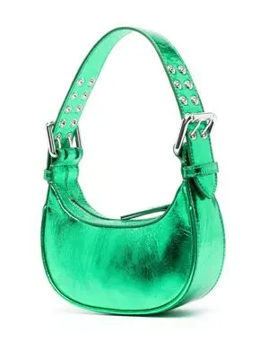 By Far Mini Soho Metallic Leather Shoulder Bag