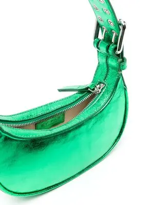 By Far Mini Soho Metallic Leather Shoulder Bag