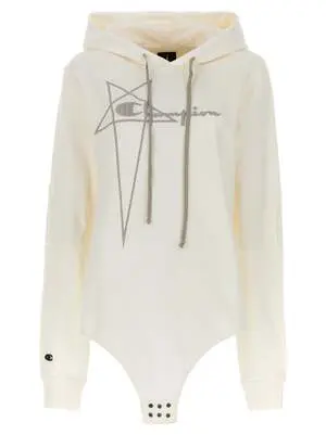 Rick Owens Hooded Bodysuit - White