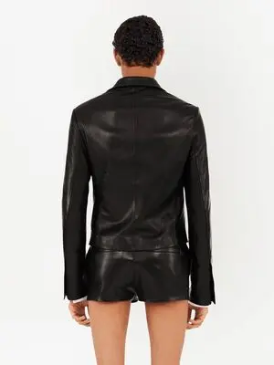 FERRAGAMO Nappa Leather Blazer - Black