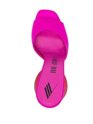 Attico Luz Crystal-embellished Mules - Fuchsia