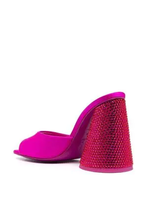 Attico Luz Crystal-embellished Mules - Fuchsia