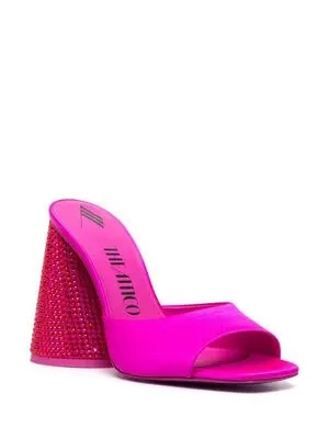 Attico Luz Crystal-embellished Mules - Fuchsia