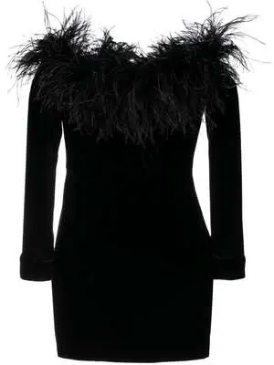 Alessandra Rich Feathered Cocktail Dresses