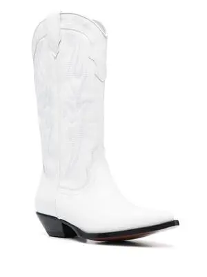 SONORA Santa Fe Leather Western Boots - White