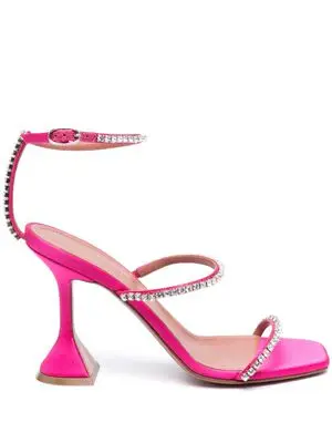 Amina Muaddi Gilda 95mm Heel Sandals - Fuchsia