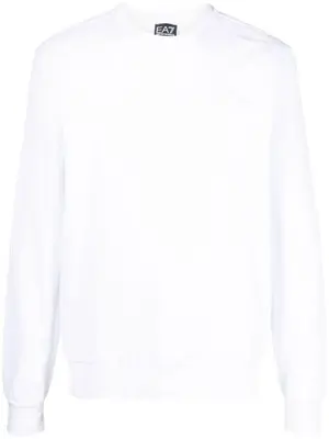 EA7 Logo Cotton Crewneck Sweatshirt