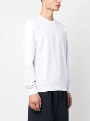 EA7 Logo Cotton Crewneck Sweatshirt