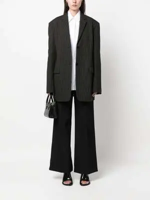 LANVIN Wide-leg Wool Trousers - Black