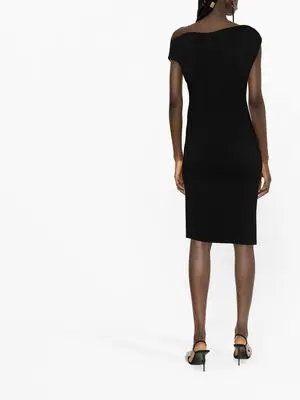 Alexandre Vauthier One-shoulder Draped Midi Dress - Black