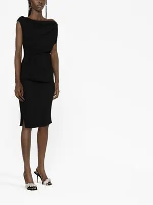 Alexandre Vauthier One-shoulder Draped Midi Dress - Black