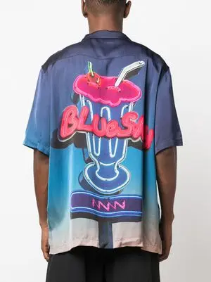 BLUE SKY INN Printed Viscose Shirt - Blue