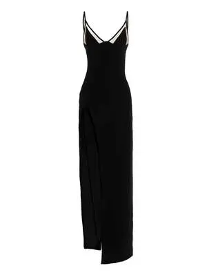 David Koma Open Leg Cami' Long Dress - Black
