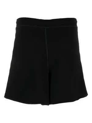 GANNI Logo Organic Cotton Shorts - Black