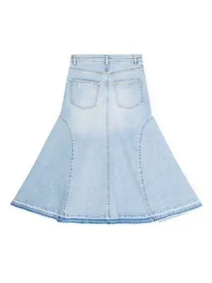 GANNI Organic Cotton Denim A-line Skirt - Clear Blue