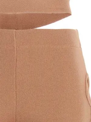 ANDREĀDAMO Cut-out Flared Pants - Beige