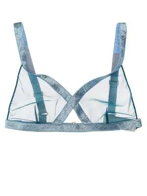 TOM FORD Iridescent Sable Tulle Top - Light Blue