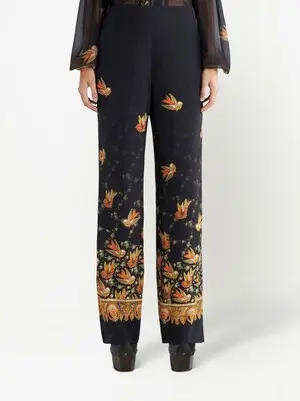 Etro Printed Silk Trousers
