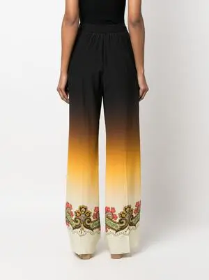 Etro Printed Straight-leg Trousers - Black