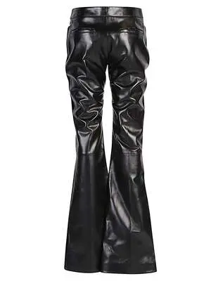 TOM FORD Flared Leather And Velvet Trousers