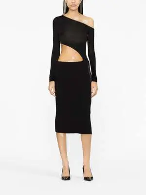 TOM FORD Zipped Ribbed Silk Skirt - Black