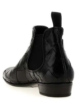 LIDFORT Braided Leather Ankle Boots
