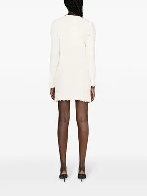 SELF-PORTRAIT Structured Knit Mini Skirt - Beige