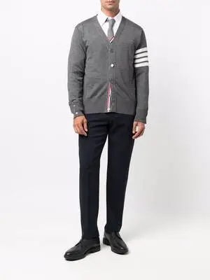 Thom Browne 4-bar Wool Cardigan - Grey