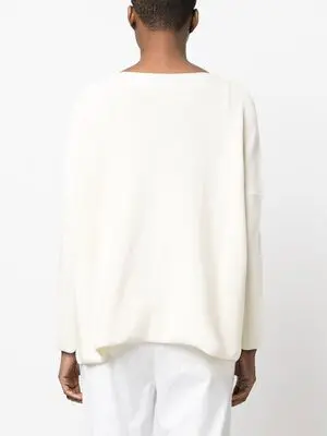 DANIELA GREGIS Cotton Boat Neck Jumper - White