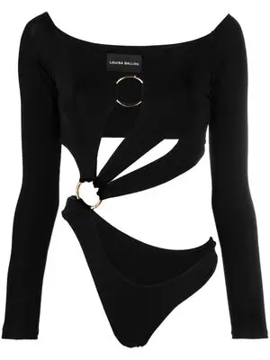 LOUISA BALLOU Long Sleeve Cut Out Bodysuit